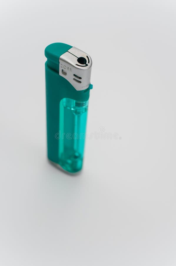 Disposable Gas Lighter Isolated on a White Background with Text ...
