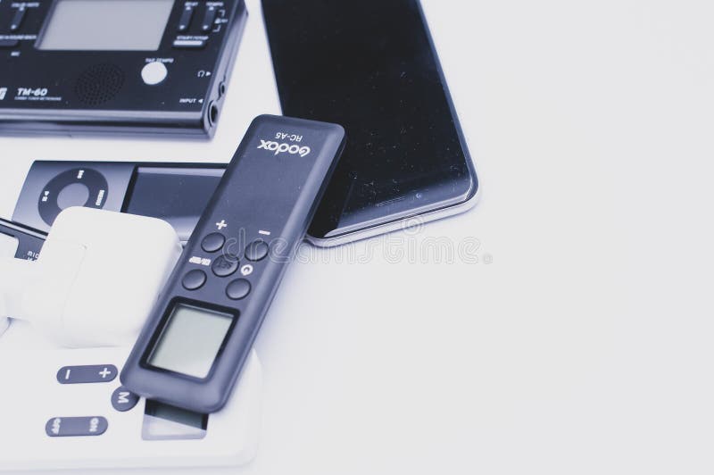 Gadgets and Consumer Electronics Devices on a White Background with ...