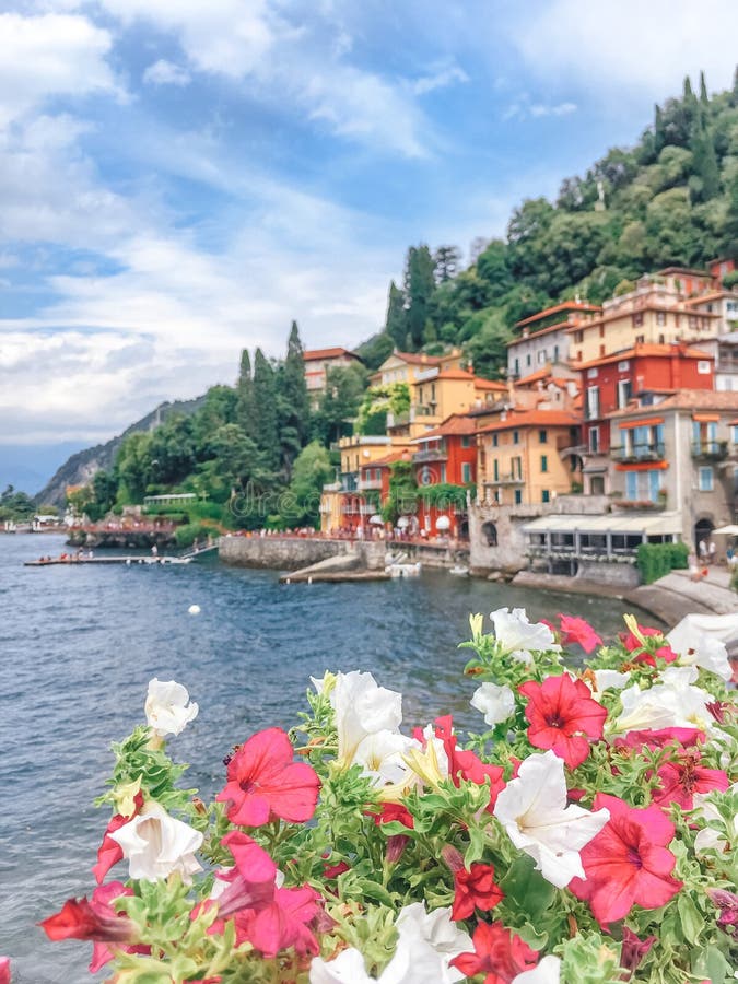 Como Lake Flowers and Colors, Italy Editorial Stock Photo - Image of ...
