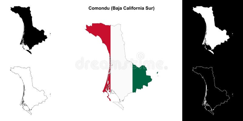 Comondu outline map stock vector. Illustration of municipalities ...