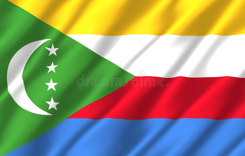 Comores Realistic Flag Illustration. Stock Illustration - Illustration ...