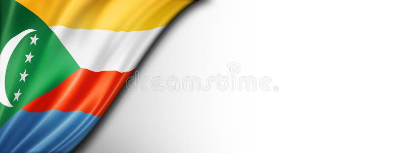 Comorian Flag Isolated on White Banner Stock Illustration ...