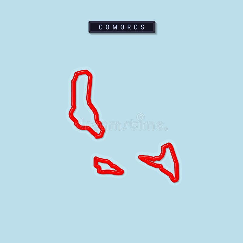 Comoros Bold Outline Map. Vector Illustration Stock Vector ...