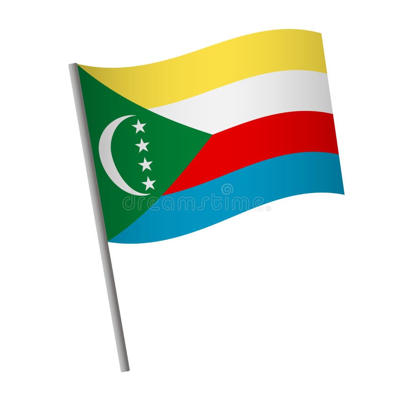 Comoros flag icon stock illustration. Illustration of flagpole - 136414240