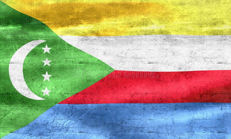3D-Illustration of a Comoros Flag - Realistic Waving Fabric Flag Stock ...