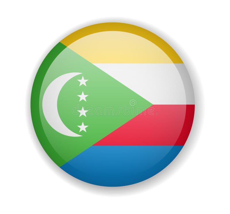Comoros Flag Round Bright Icon on a White Background Stock Vector ...