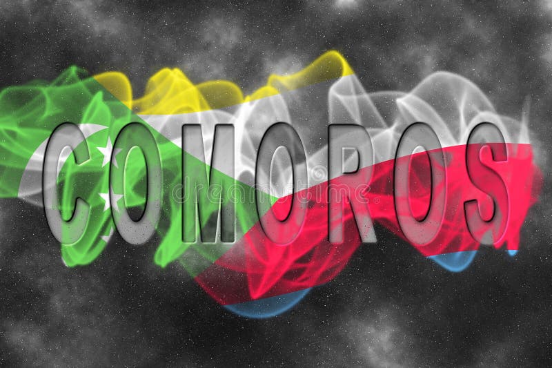 Comoros Flag with Starry Background Stock Illustration - Illustration ...