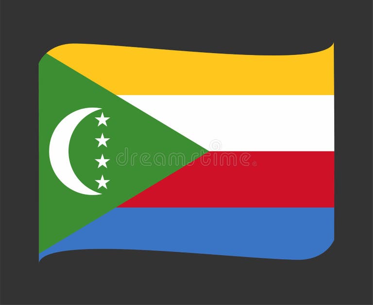Comoros Flag National Africa Emblem Ribbon Icon Vector Stock ...
