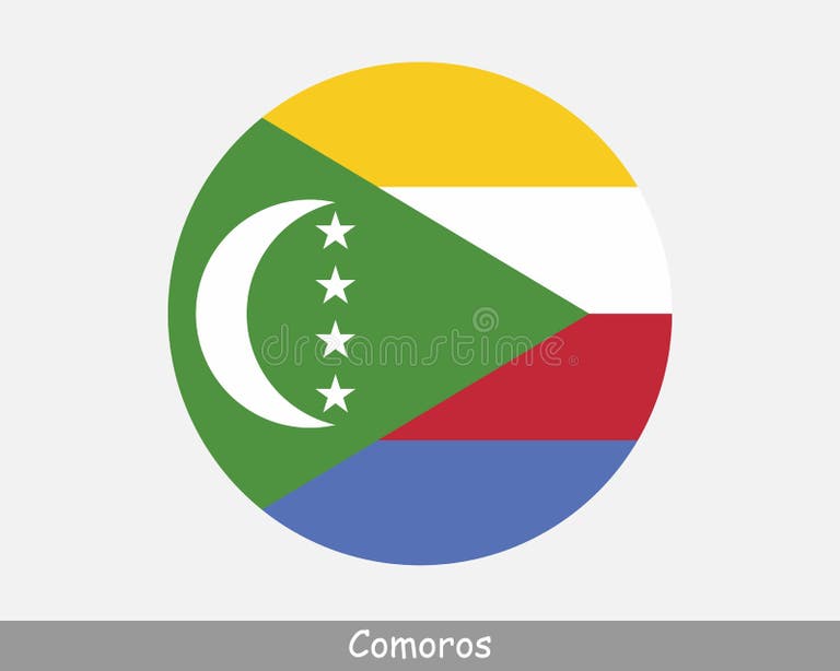 Comoros Round Circle Flag. Comorian Circular Button Banner Icon Stock ...