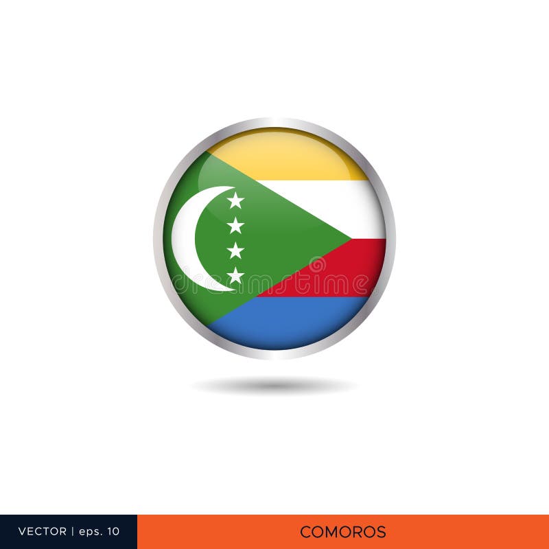 Comoros Round Flag Vector Design. Stock Vector - Illustration of ...