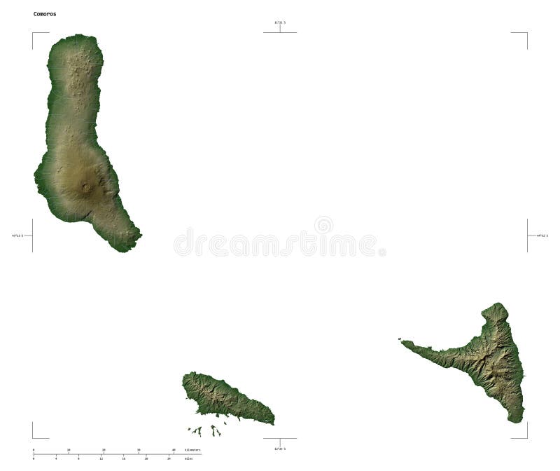 Comoros Shape on White. Pale Stock Illustration - Illustration of ...