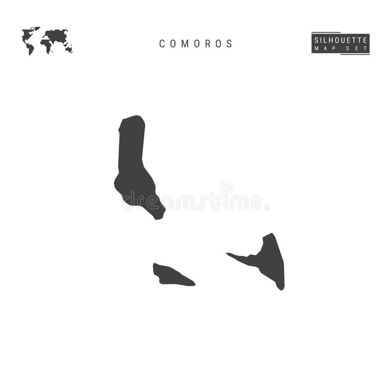 Comoros Vector Map Isolated on White Background. High-Detailed Black ...