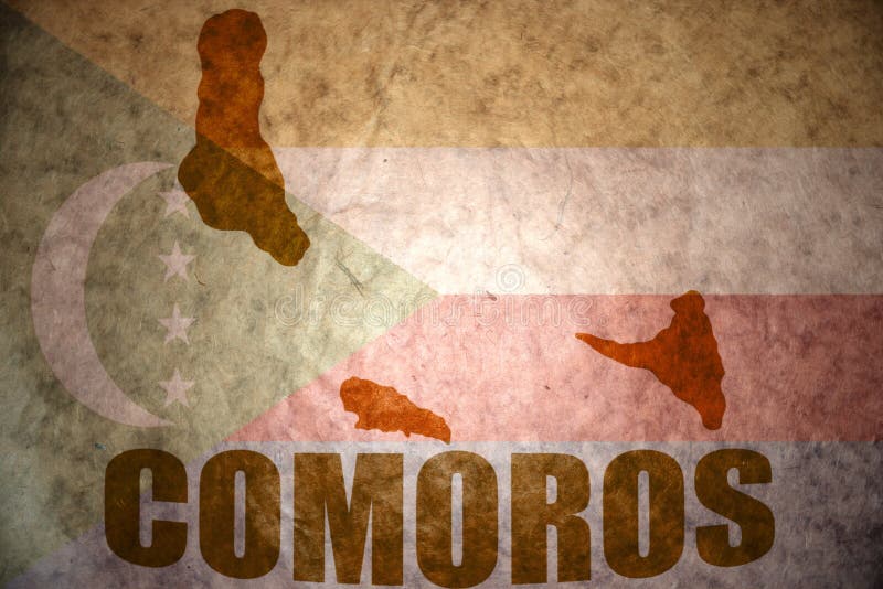 Comoros vintage map stock image. Image of african, background - 95603391