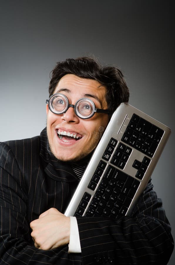 Comouter Geek with Computer Stock Image - Image of hacker ...