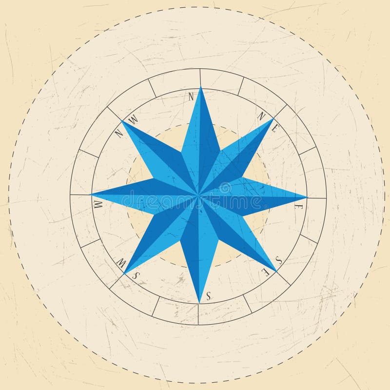 Ejemplo De Un Compás Del Mapa En El Fondo Blanco Ilustración del Vector ...