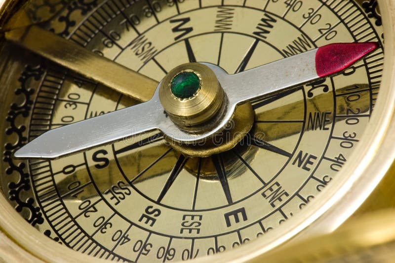 Viejo Compás Tiro Macro Fondo Del Concepto Del Viaje, De La Geografía ...
