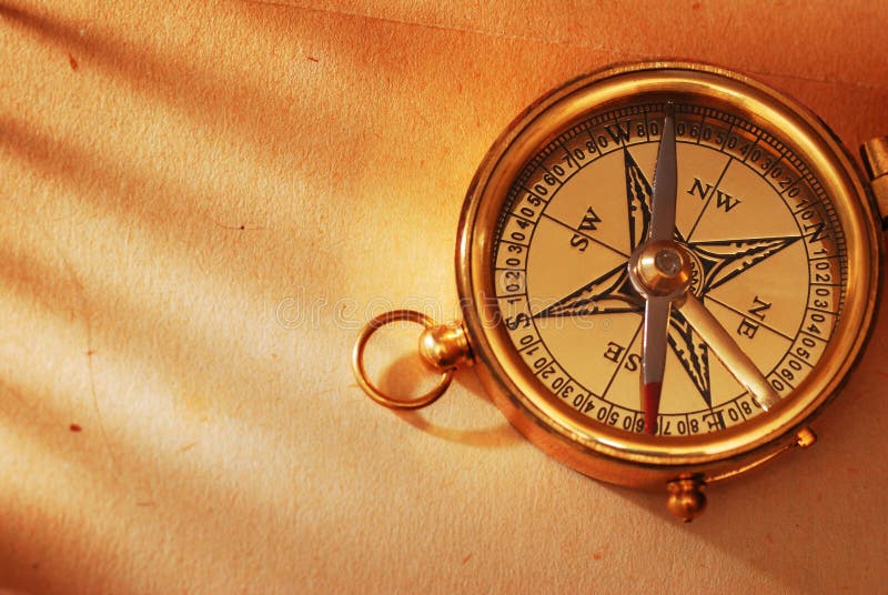 Compás Antiguo Sobre Mapa Viejo Del Siglo XIX Foto de archivo - Imagen ...