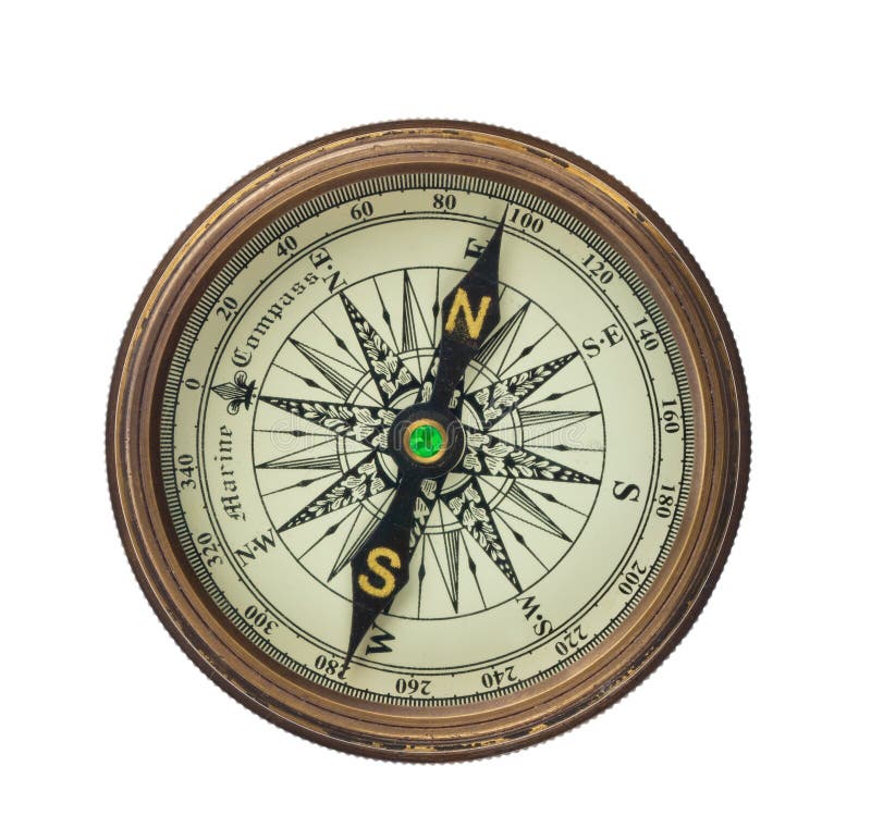 Viejo compás de oro imagen de archivo. Imagen de acimut - 5362461