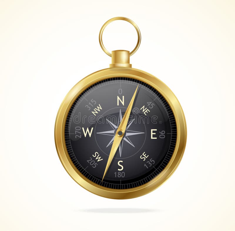 Compás Retro Del Metal Del Estilo Del Vector Ilustración del Vector ...