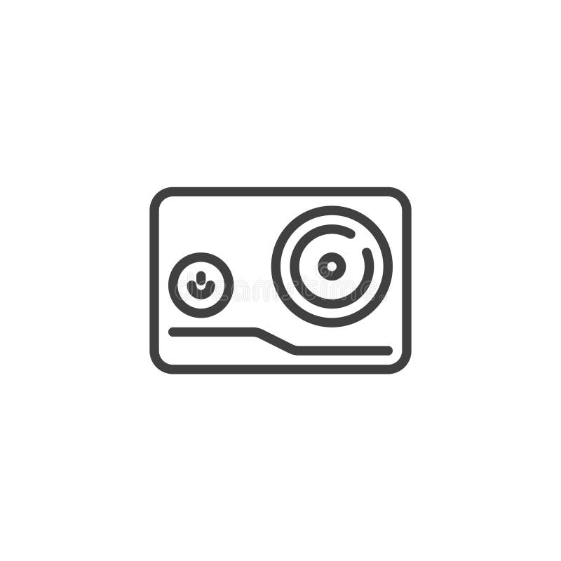 Compact Action Camera Line Icon Stock Vector - Illustration of linear ...