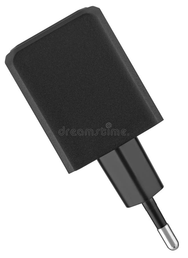Compact Adapter for Charging Mobile Devices, on a White Background ...
