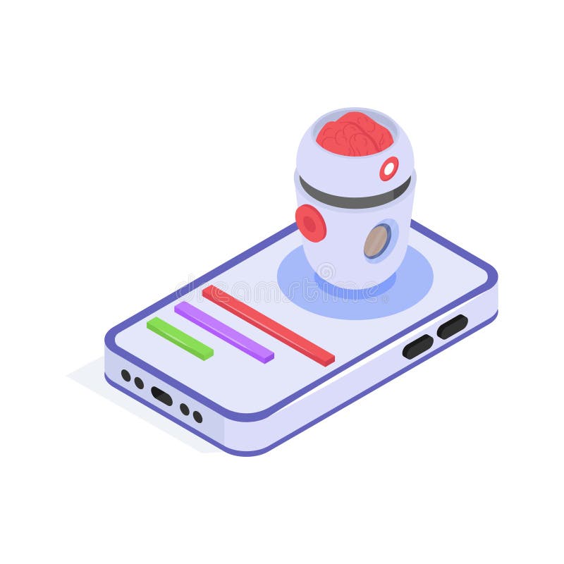 Compact AI Medical Robot Integrated into a Smartphone Device Stock ...