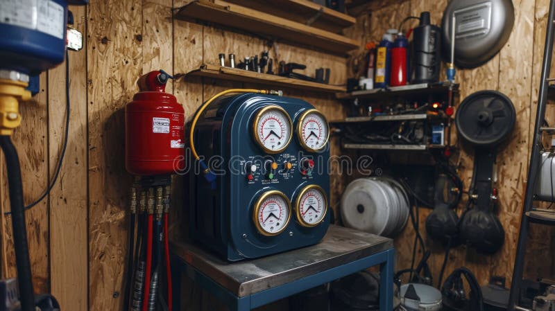 Compact Air Compressor with Color-coded Gauges for Efficient Pressure ...