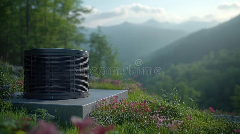 Compact Air Conditioning Unit in Forest Stock Illustration ...