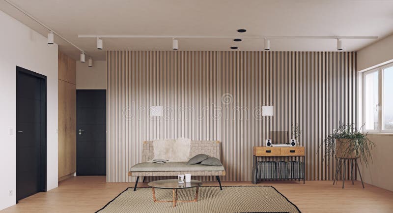 Compact Apartment Design Concept Stock Illustration - Illustration of ...