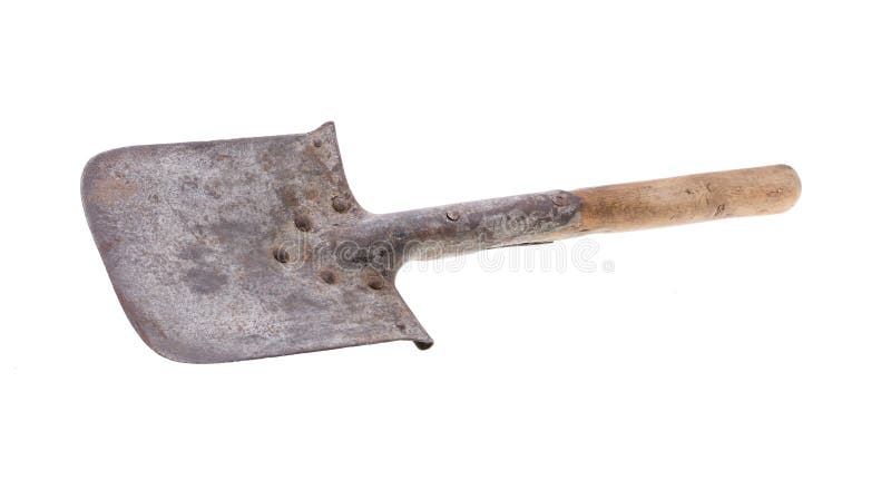 Compact Army Spade, Isolate on White Background Stock Photo - Image of ...