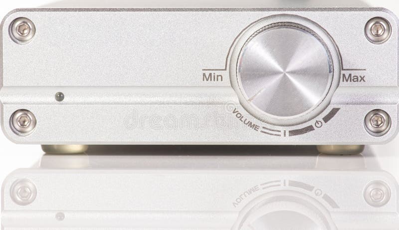 Compact Audio Amplifier with Antenna on White Background Stock Photo ...