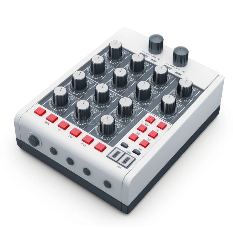 Studio Shot of Modern Music Mixer Control Panel Stock Illustration ...