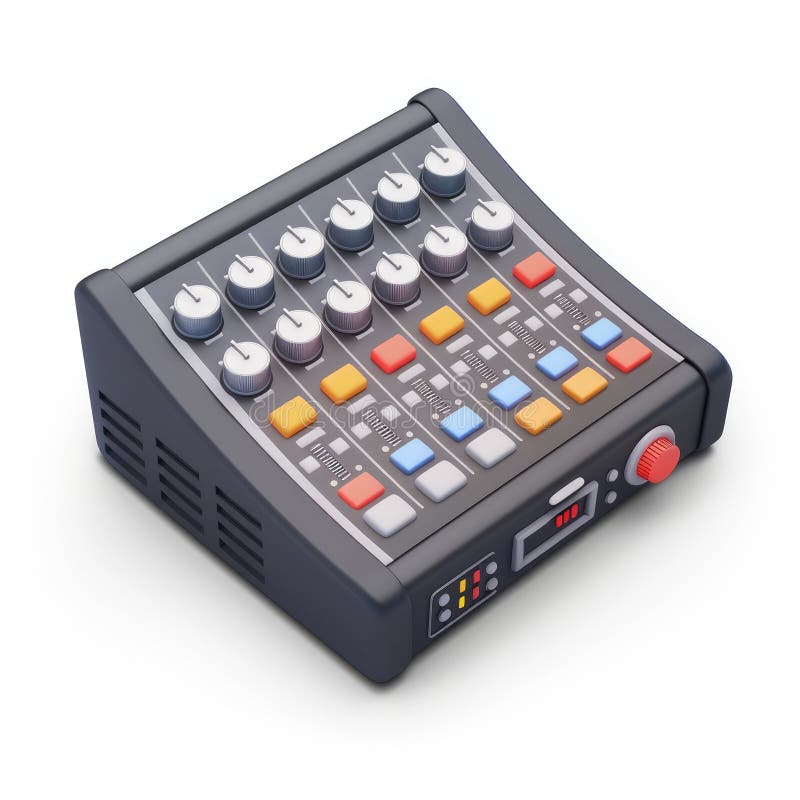 Compact DJ Mixer Controller for Music Production Stock Illustration ...
