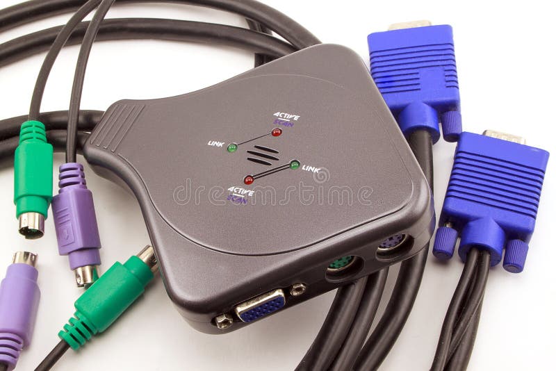 Compact Automatic CPU Switch on White Background. Stock Image - Image ...