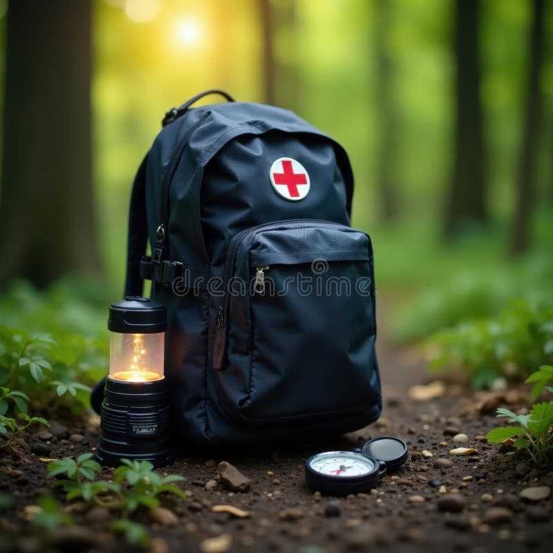 Compact Backpack, Lantern, First Aid Kit, and Compass , Map, Survival ...