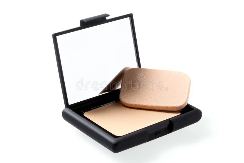 A Ladies Compact with Pressed Foundation Powder Stock Photo - Image of ...