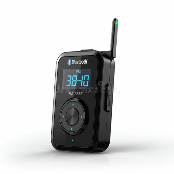 Compact Black Bluetooth FM Transmitter with a Digital Screen Displaying ...