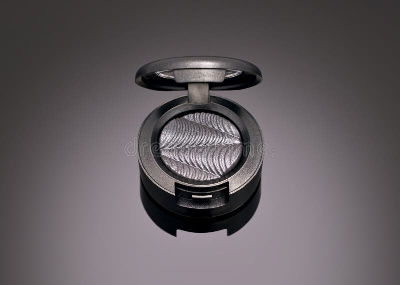 Compact of Black Eyeshadow. Open Make-up Color Eye Shadow Stock Image ...