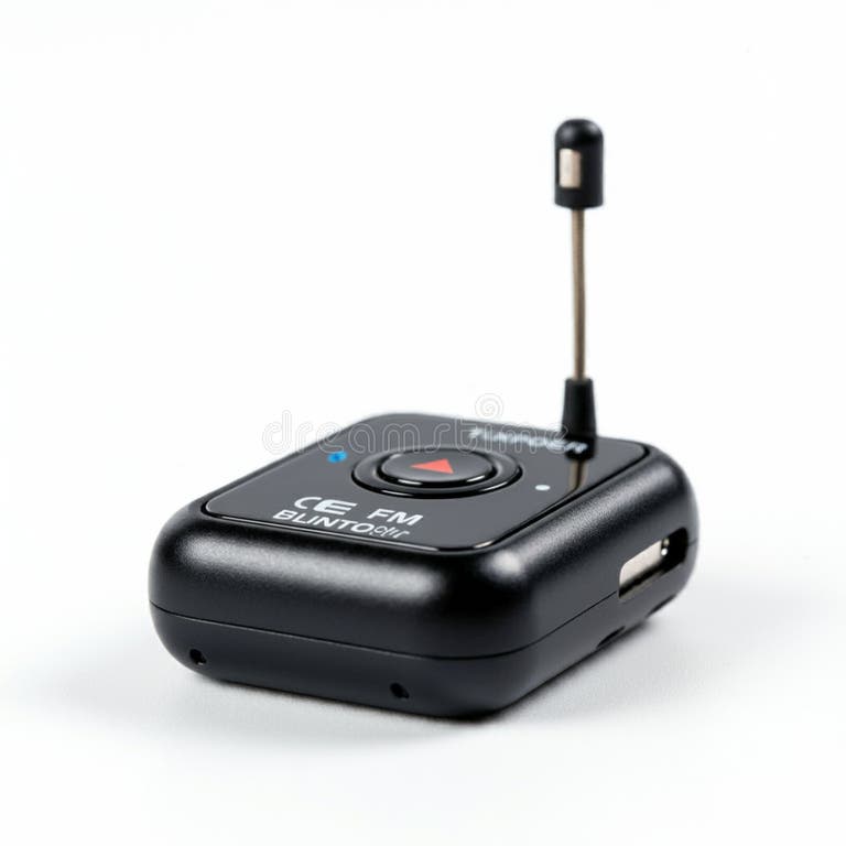 A Compact Black FM Transmitter with a Rectangular Shape and Rounded ...