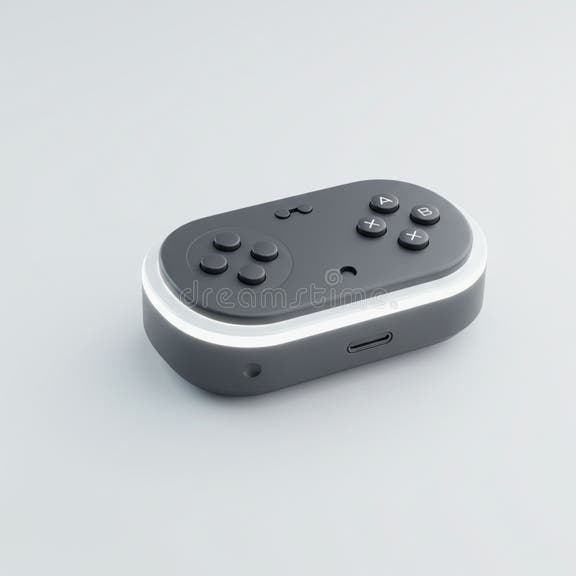 A Compact Black Game Controller with a Rounded Rectangular Shape. it ...