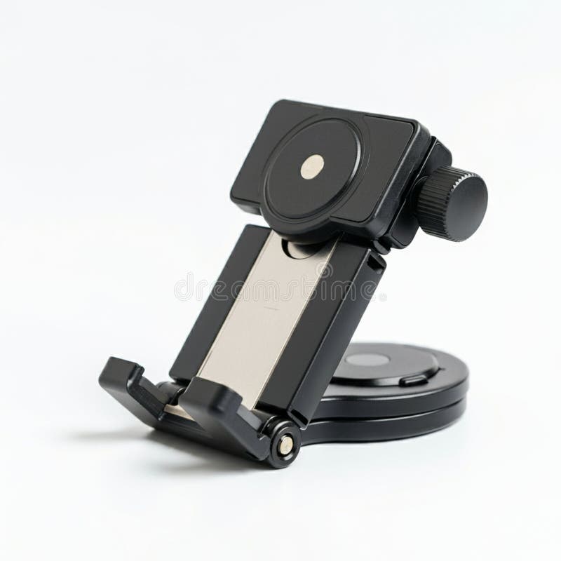 A Compact, Black Mobile Phone Holder with an Adjustable, Foldable ...