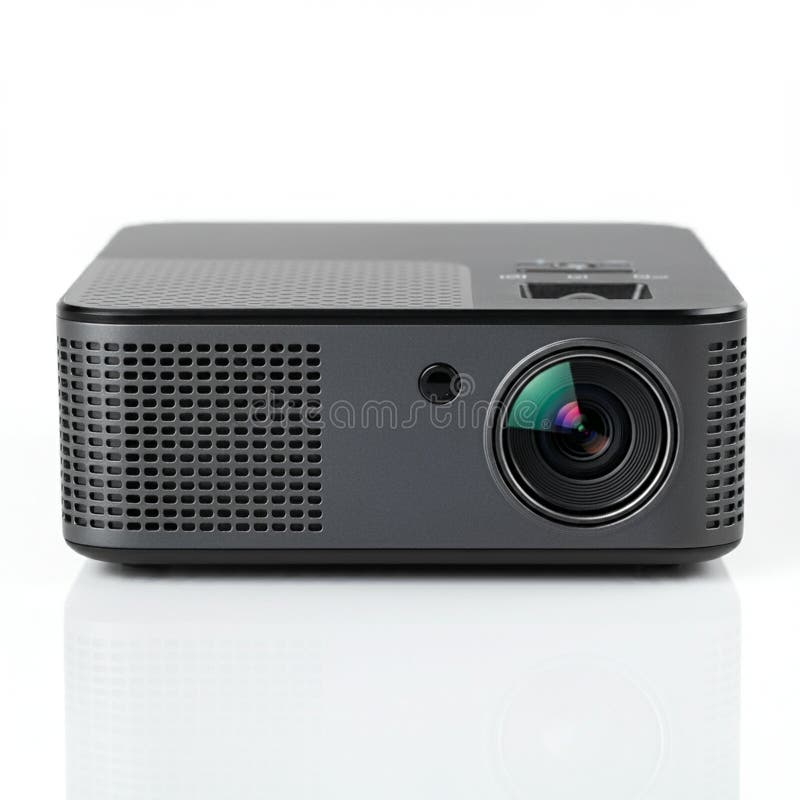 Compact, Black Multimedia Projector with a Sleek, Rectangular Design ...
