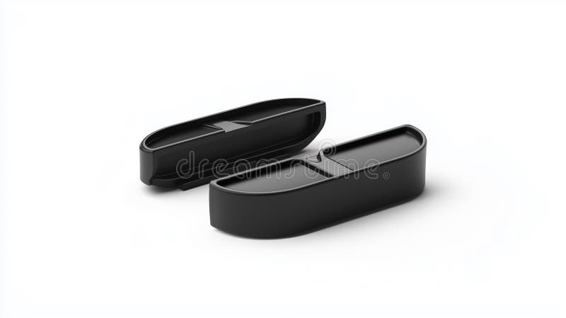 Photorealistic Image of a Black Plastic Pill Splitter with a Compact ...