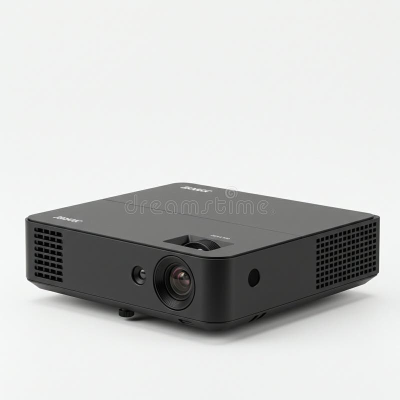 A Compact, Black Projector with a Rectangular Design, Featuring a ...