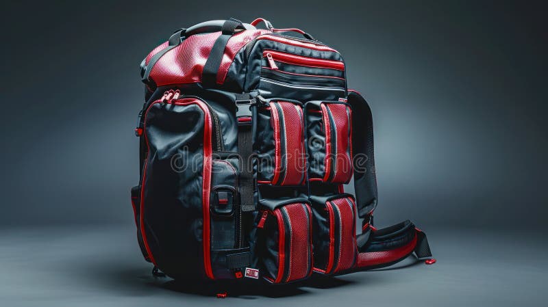 Compact Black and Red Travel Backpack, Combining Functionality and ...