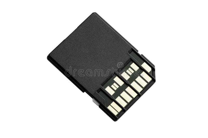 Compact Black SD Memory Card with Metal Contacts, Isolated Stock Photo ...