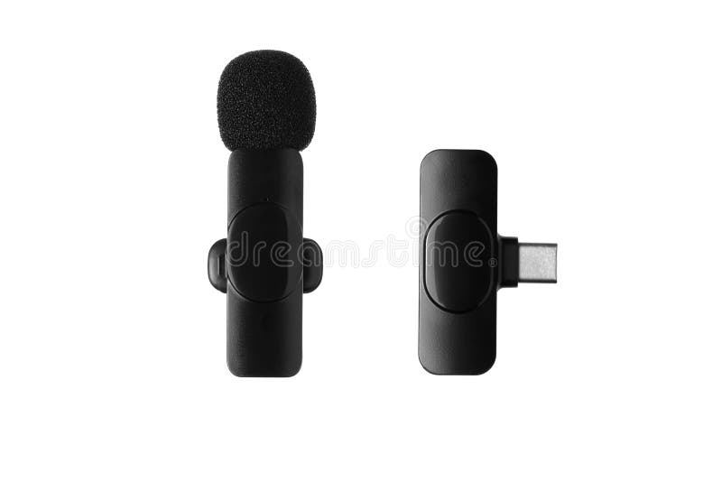 Compact Black Wireless Lavalier Microphone for Smartphone Connection ...