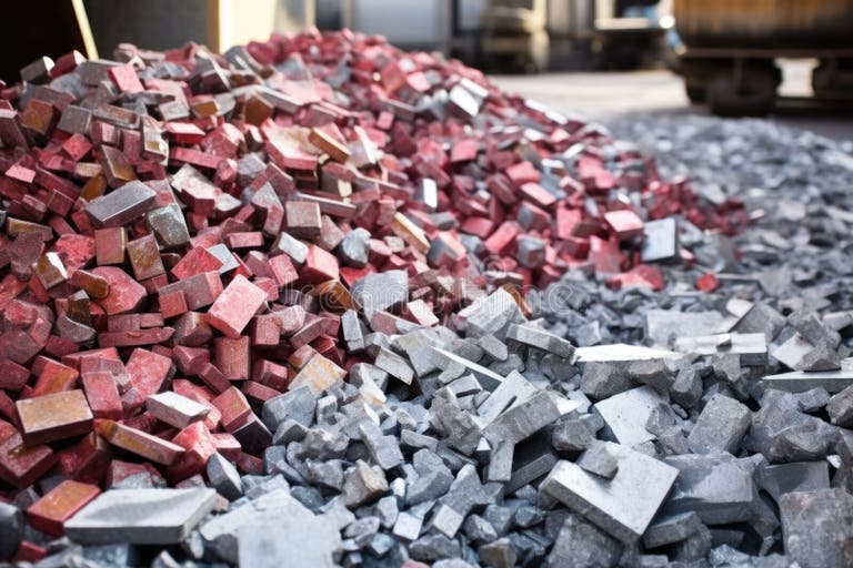 Compact Blocks of Crushed Metal Produced by a Waste Compactor Stock ...