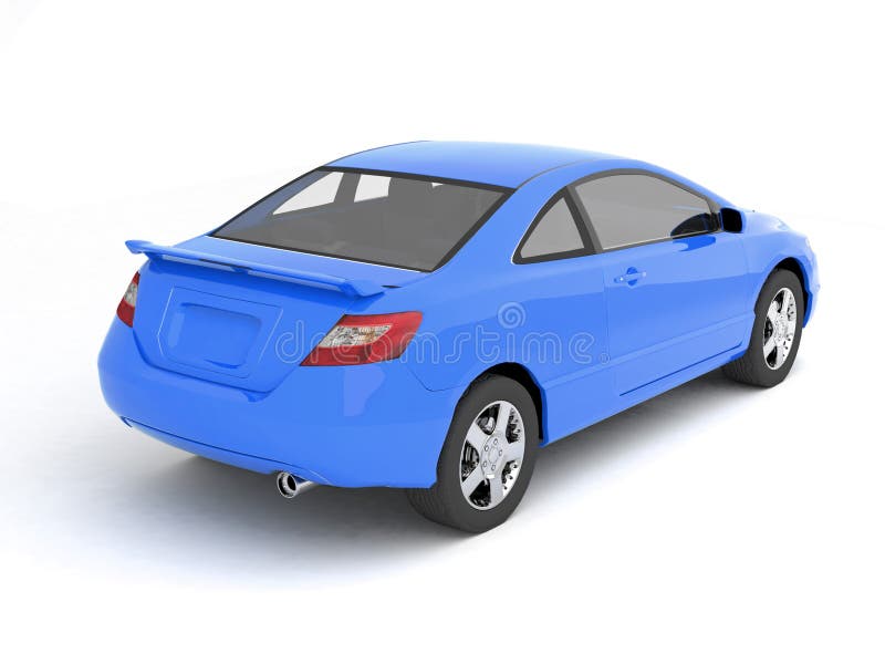 Hatchback Blue Car Back View Stock Illustration - Illustration of ...