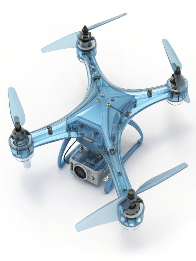Compact Blue Drone Capturing High Resolution Aerial Imagery Stock ...